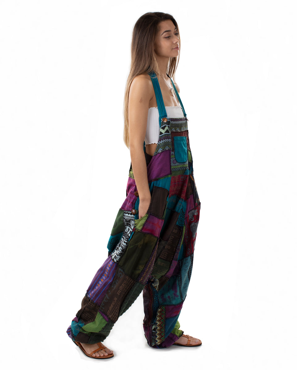 Patchwork Ohm Aztec Harem Dungarees – blackpearlshop.co.uk
